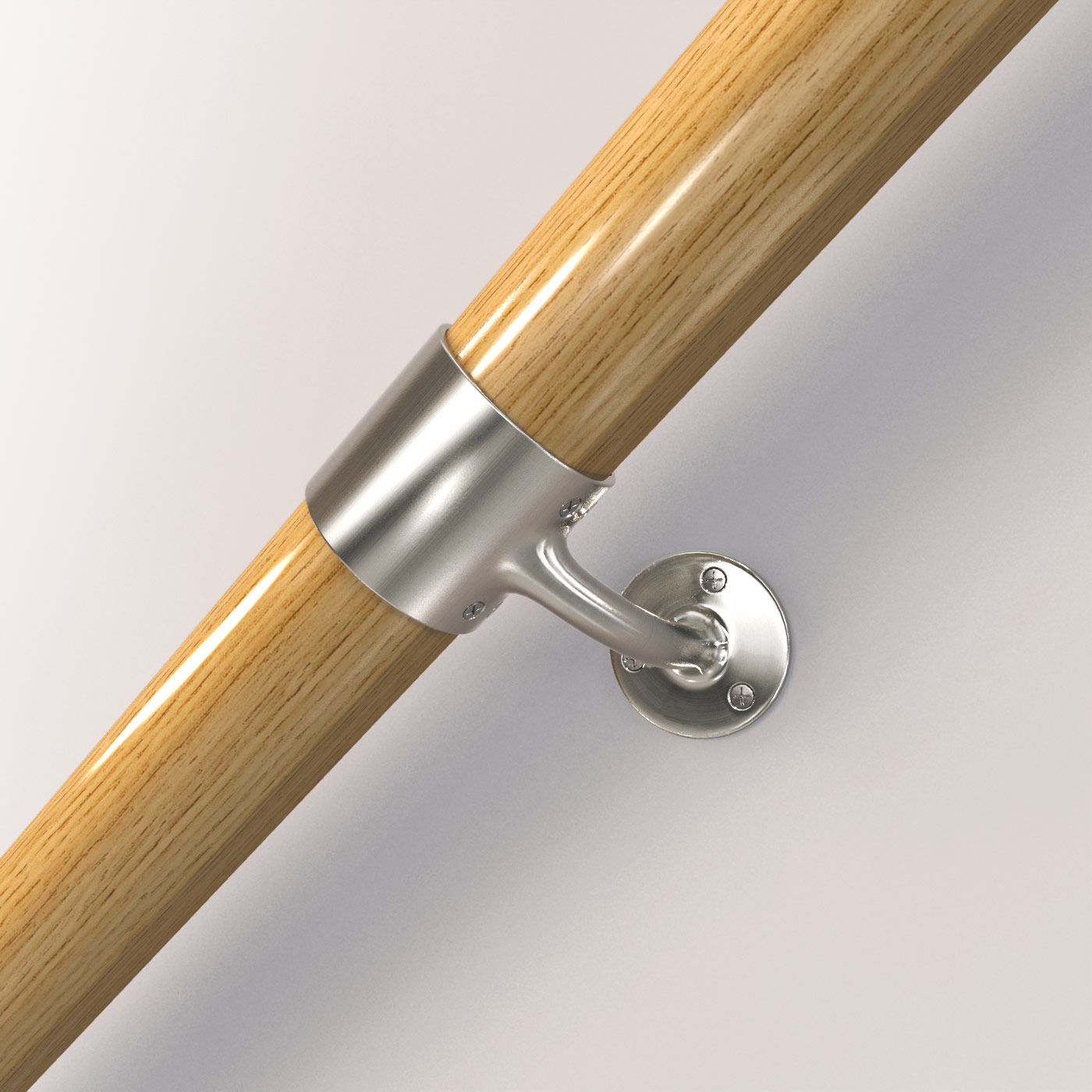 Mullingar Hardware. WALL MOUNTED WHITE OAK HANDRAIL KIT 3.6M